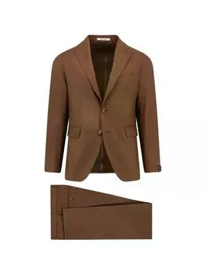 Tagliatore Single-breasted Virgin Wool Suit - Brown