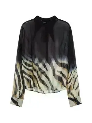 MES DEMOISELLES Zebra Print Long Sleeve Shirt