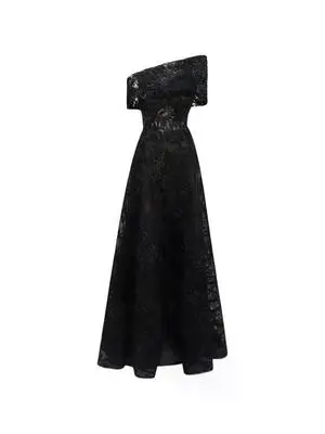 GEMY MAALOUF Asymmetrical-neck Maxi Dress - Black