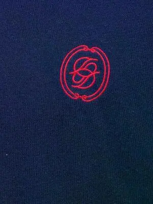 Drole De Monsieur Logo-embroidered V-insert Sweater