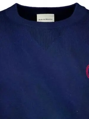Drole De Monsieur Logo-embroidered V-insert Sweater