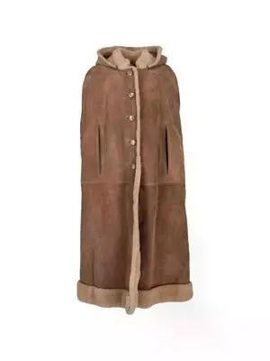 RITZ SADDLER VINTAGE Hooded Shearling Cape