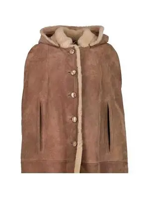 RITZ SADDLER VINTAGE Hooded Shearling Cape