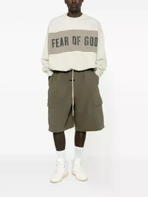 Fear Of God Logo-patch Cargo Shorts - Green