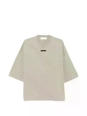 Fear Of God Logo-patch Oversized T-shirt - Neutrals