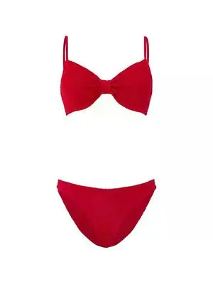 Hunza G Alicia Crinkle-effect Bikini - Red