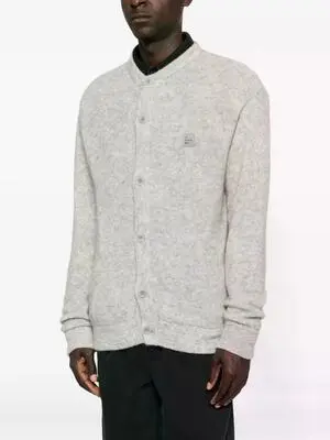 American Vintage Logo Patch Button-up Cardigan - Grey
