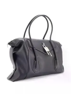 Givenchy Antigona Soft Lock Bag Leather Medium Satchel - Black