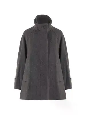 Tagliatore Leila High-neck Cape Jacket - Grey