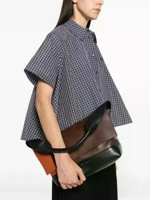 Marni Colour-block Leather Shoulder Bag - Brown