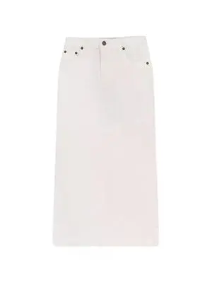 TONYWACK Stitched-profile Ripped Mid Skirt