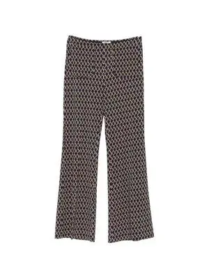 SIYU Geometric-print Flared Trousers