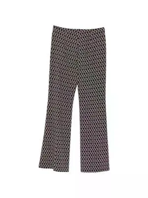 SIYU Geometric-print Flared Trousers