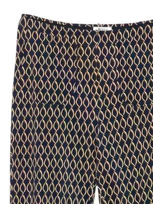 SIYU Geometric-print Flared Trousers