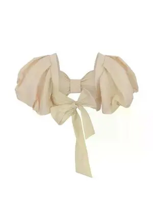 ACTUALEE Draped Puff-sleeve Top