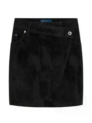 Karl Lagerfeld Velvet Denim Mini Skirt - Black