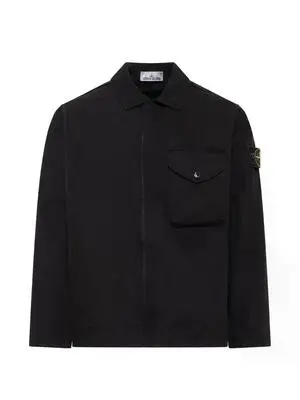 Stone Island Patch-pocket Compass-badge Shirt - Black