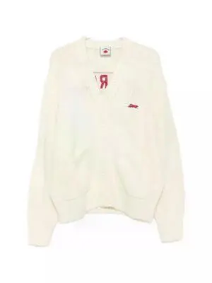 ICECREAM Logo-embroidered V-neck Cardigan - Neutrals