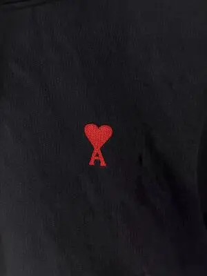 AMI Paris Cotton Hoodie With De Coeur Embroidery