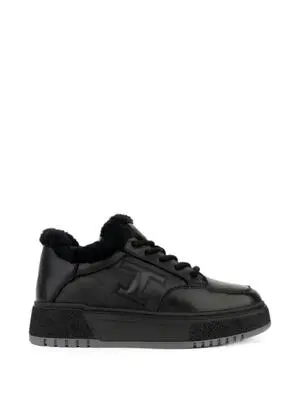 LINDA BAUMANN Shearling-trim Platform Sneakers - Black