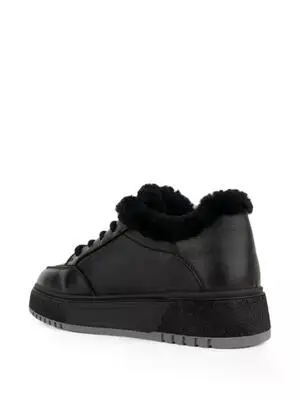 LINDA BAUMANN Shearling-trim Platform Sneakers