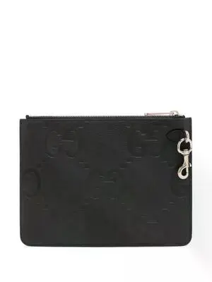 Gucci 2016-2026 Jumbo Gg Calfskin Clutch Bag - Black