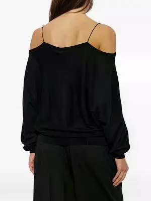 IRO PARIS Ivoire Lace-trim Cold-shoulder Sweater
