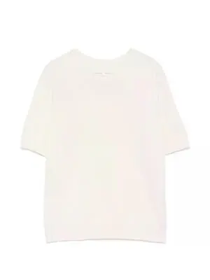 Eric Bompard Cashmere Short-sleeve Crew-neck Top - White