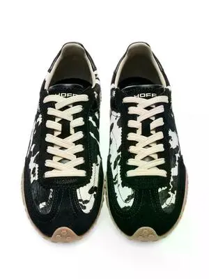 HOFF Animal-print Paneled Lace-up Sneakers - Black