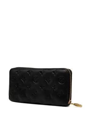LOUIS VUITTON 2021-2026 Monogram Embossed Lambskin Coussin Zippy Wallet Long Wallets - Black