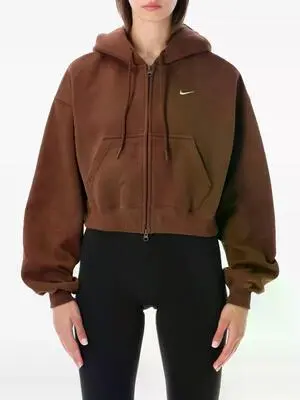 Nike Logo-embroidered Zip-up Hoodie - Brown
