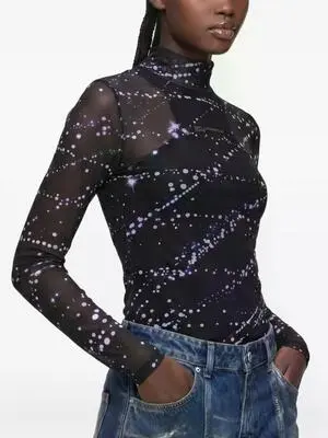 Karl Lagerfeld Mesh All-over-print Top