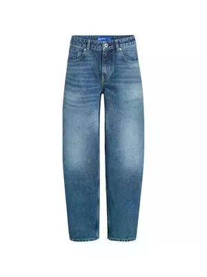 Karl Lagerfeld Mid-rise Barrel Seamed Jeans - Blue