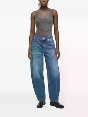 Karl Lagerfeld Mid-rise Barrel Seamed Jeans - Blue