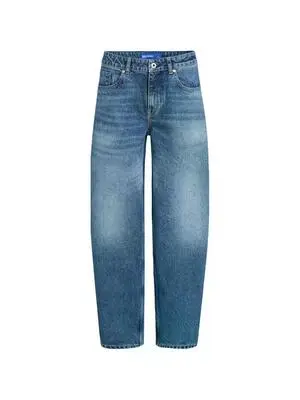 Karl Lagerfeld Mid-rise Barrel Seamed Jeans - Blue