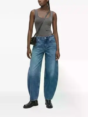 Karl Lagerfeld Mid-rise Barrel Seamed Jeans - Blue