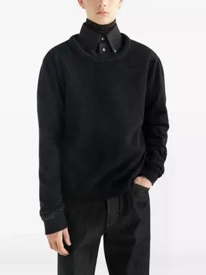 LEMAIRE Crew-neck Sweater In Alpaca Wool Blend