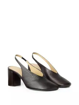 LEMAIRE Glove Slingback Pumps 80mm Block Heel In Lambskin Leather