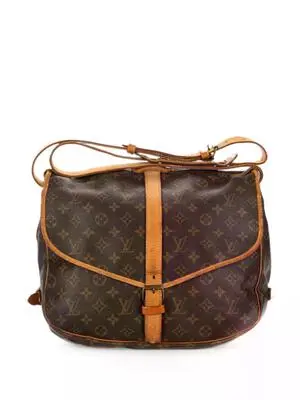 LOUIS VUITTON Saumur Gm Monogram Shoulder Bag - Brown