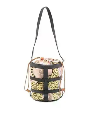 Hermès Les Léopards Silk And Epsom Sac Musardine Bucket Bag - Orange