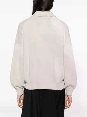 LISA YANG Etta Button-placket Sweater - Neutrals