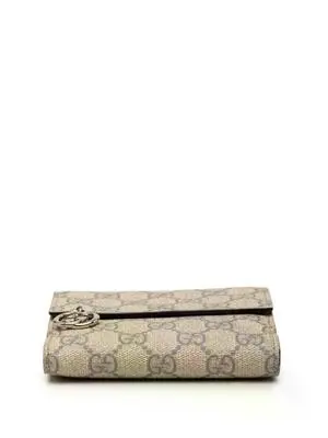 Gucci 2000-2015 Gg Supreme Interlocking G Pierce French Flap Wallet Small Wallets