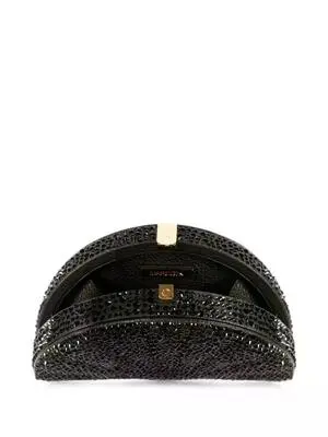 MARZOOK Crystal-embellished Half-moon Clutch Bag - Black