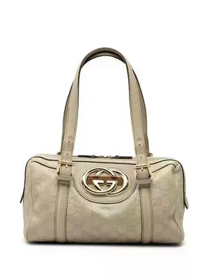 Gucci 2000-2015 Guccissima Web Britt Boston Bag - Brown