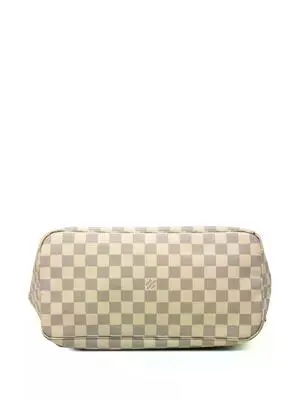 LOUIS VUITTON Damier Azur Neverfull Mm Tote Bag - White