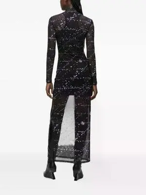 Karl Lagerfeld All-over Print Mesh Maxi Dress