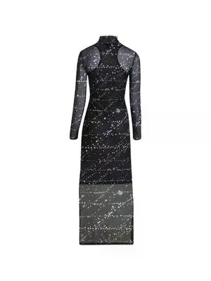 Karl Lagerfeld All-over Print Mesh Maxi Dress