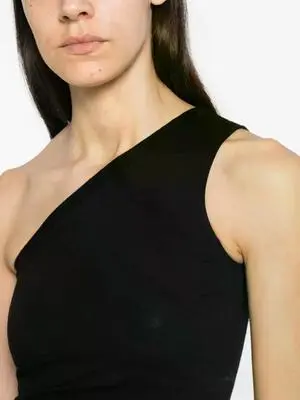 Rick Owens Ziggy Top One Shoulder Ribbed Knit