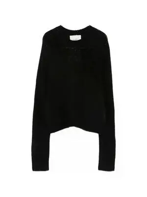 LISA YANG Solene Crew-neck Long-sleeve Sweater - Black