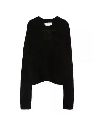 LISA YANG Solene Crew-neck Long-sleeve Sweater - Black